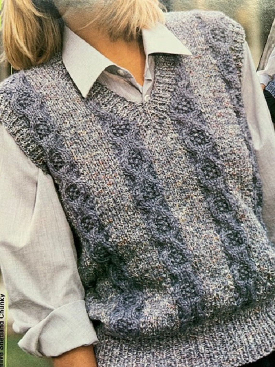 Knitting Pattern Ladies Easy Knit Waistcoat Slipover Sleeveless Vest in ...