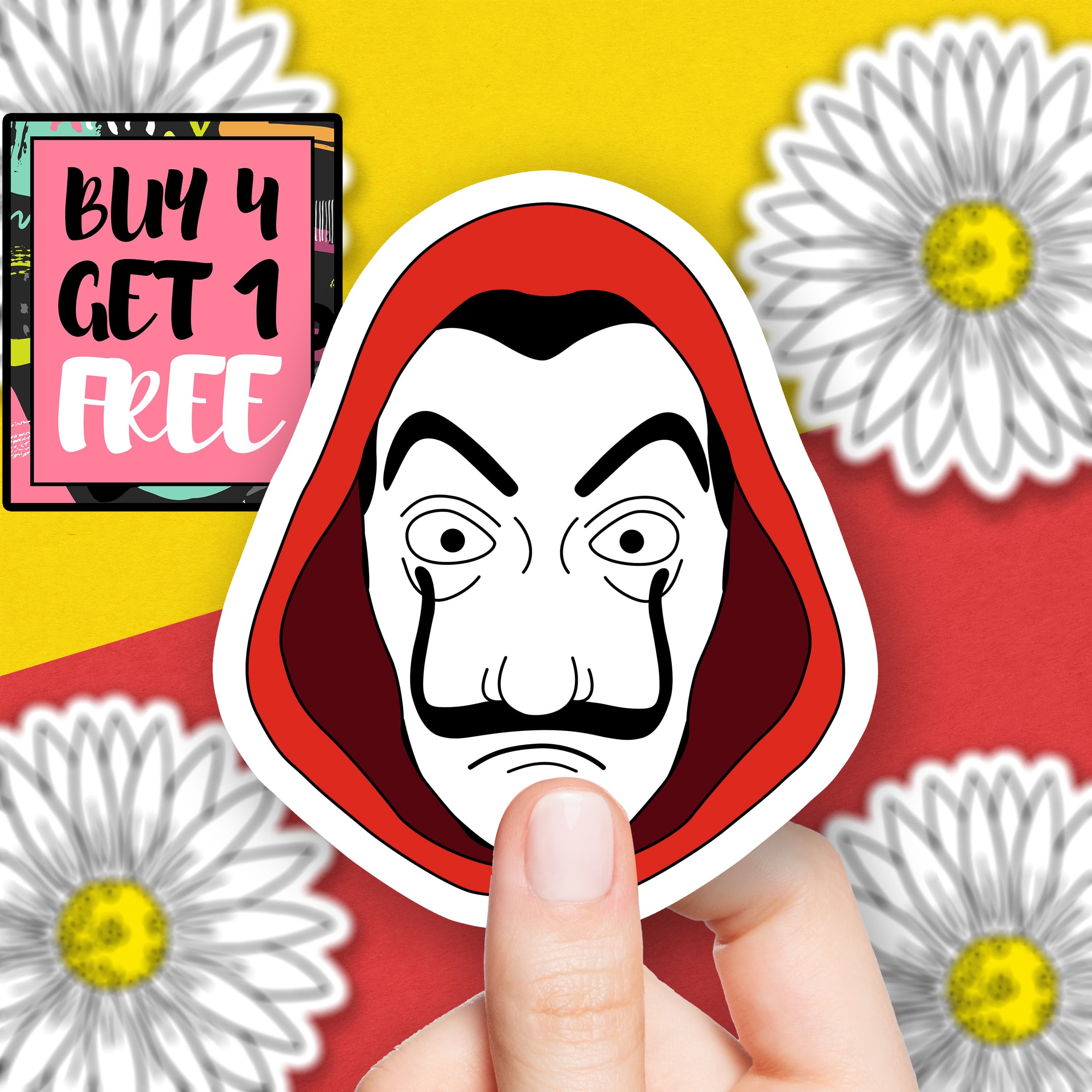 Salvador Dali Sticker Mask Sticker Punk Fun Stickers Laptop Stickers ...