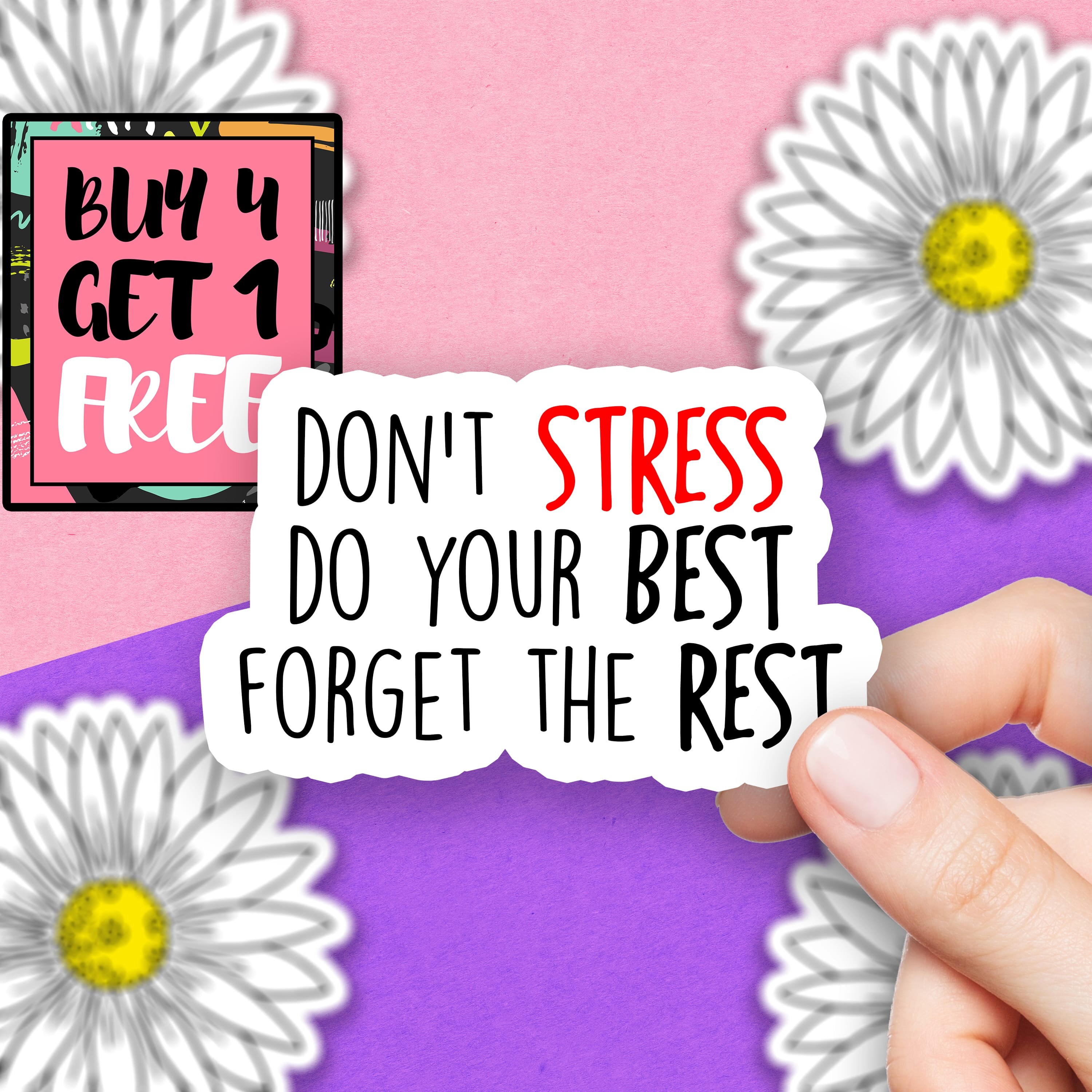 Don'T Stress Sticker Word Sticker Do Your Best Saying | Etsy