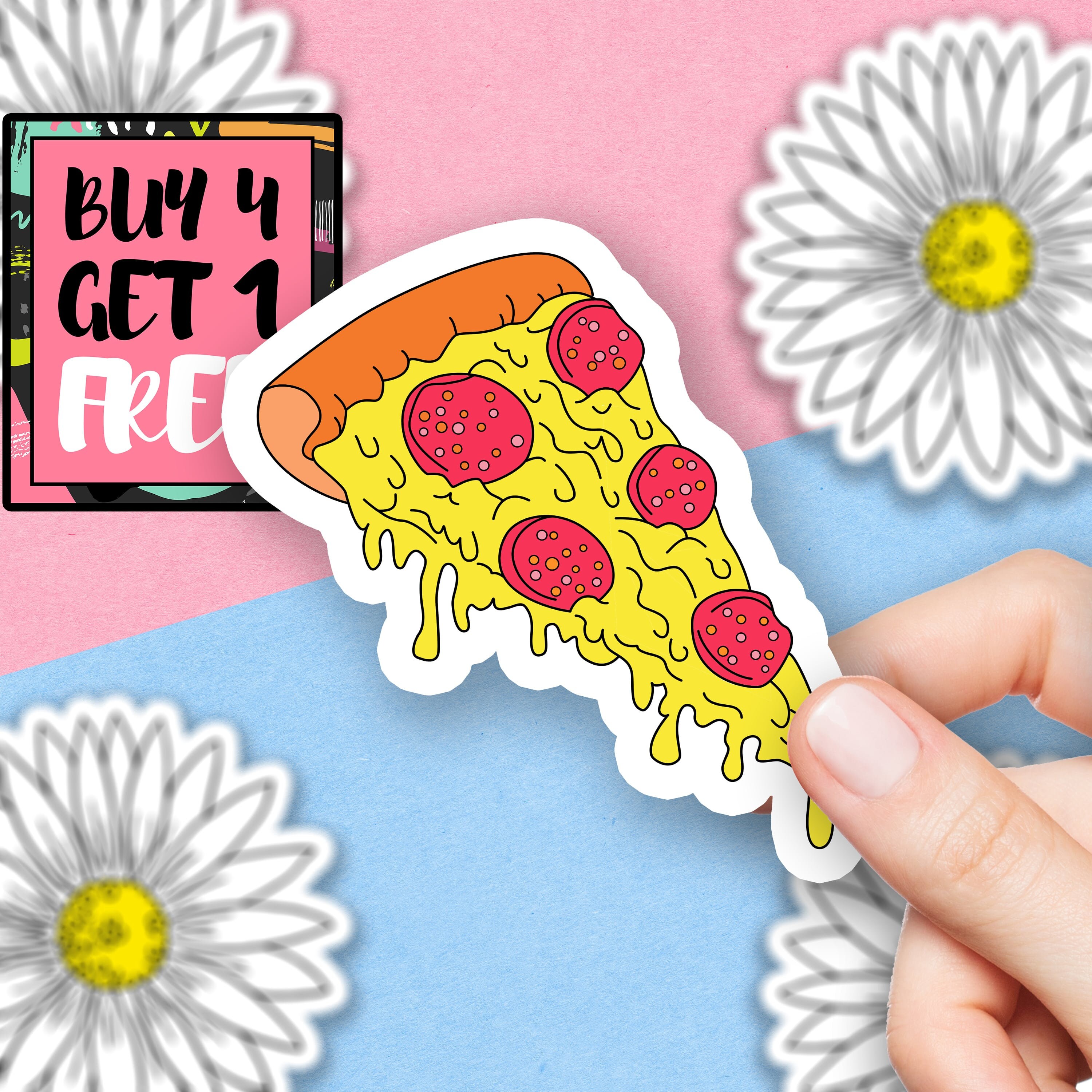 Pizza Sticker Pepperoni Sticker Food Burger Stickers Laptop | Etsy