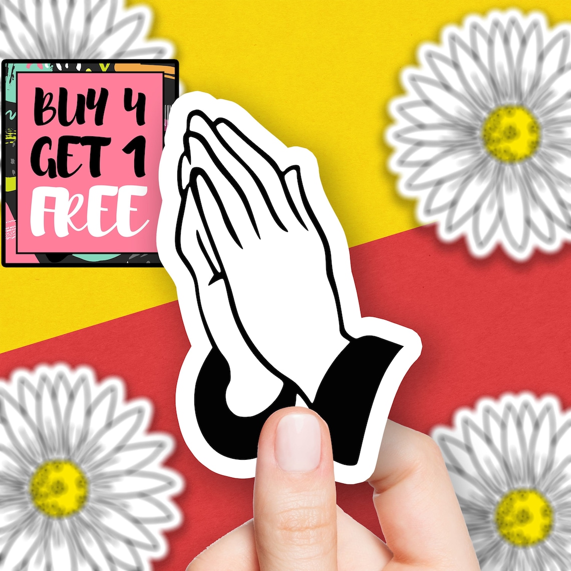Praying Hands Sticker Symbol Sticker Christian Trendy Stickers | Etsy