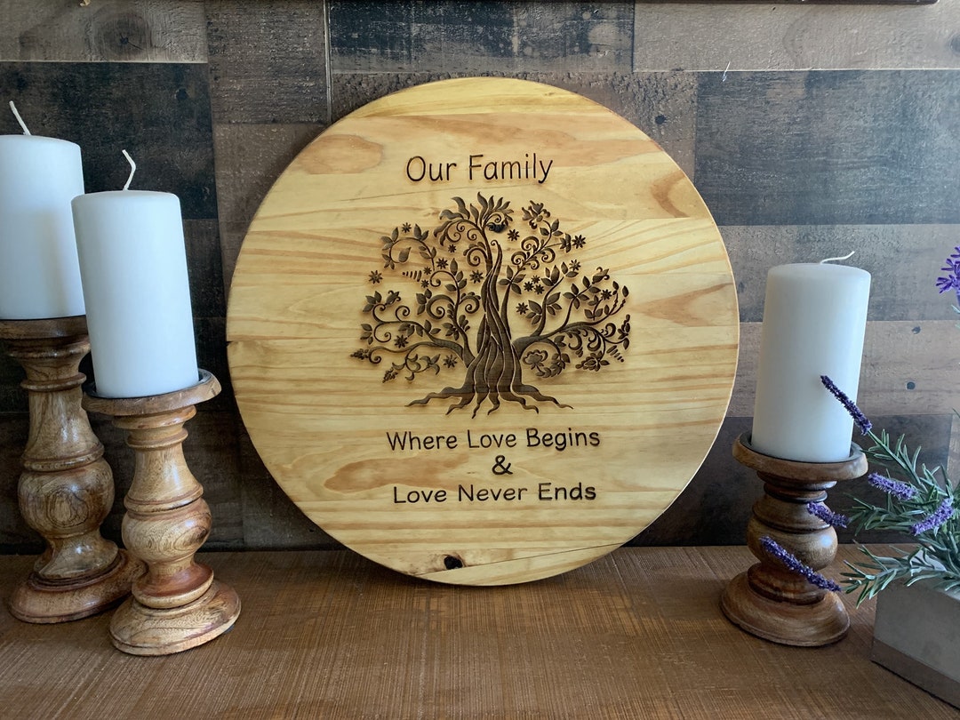 Engraved Family Tree Wooden Family Tree Personalized and - Etsy