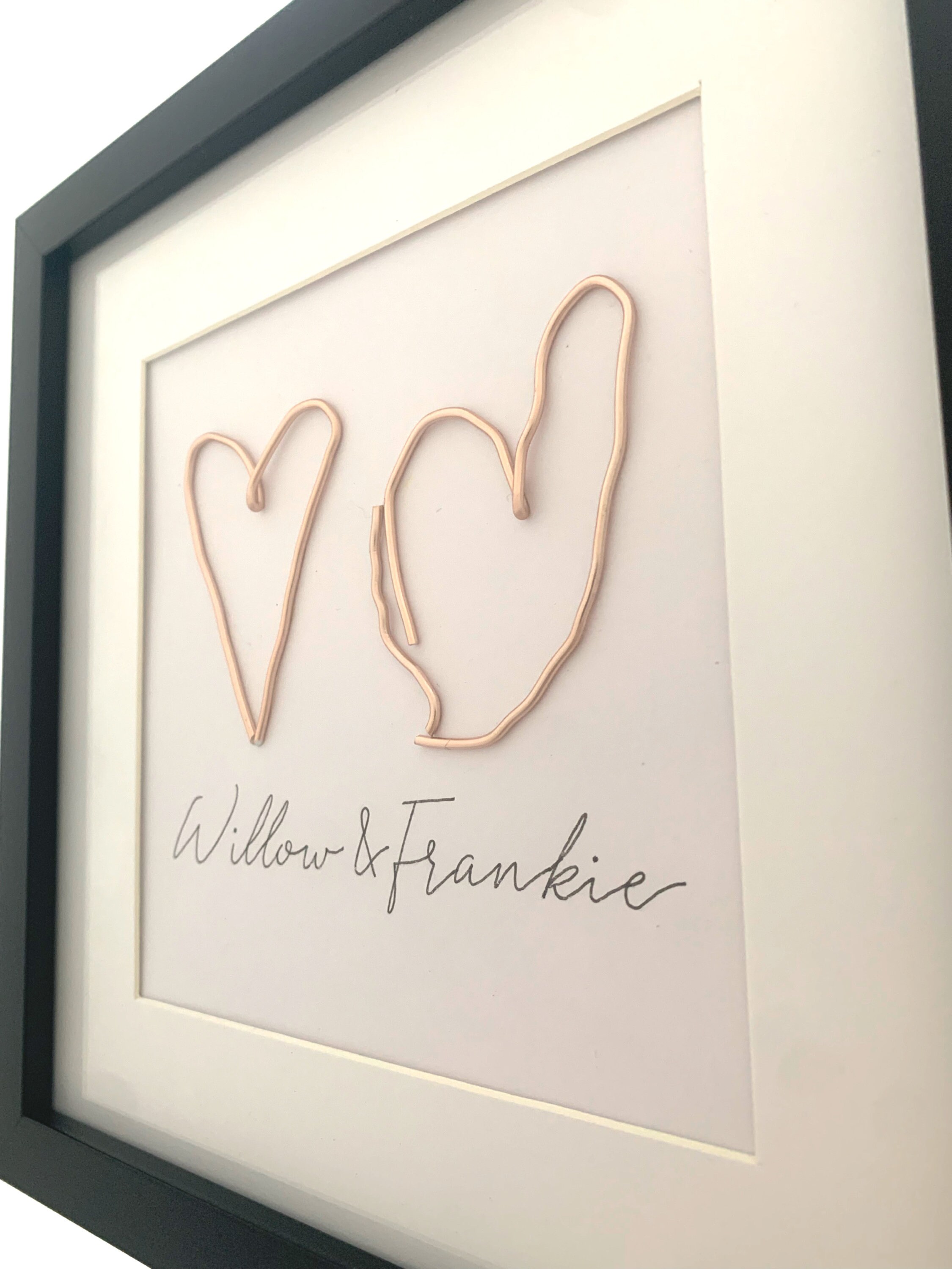 3D Custom Hand Drawn Hearts in Wire - Personalised Handwritten Sign ...