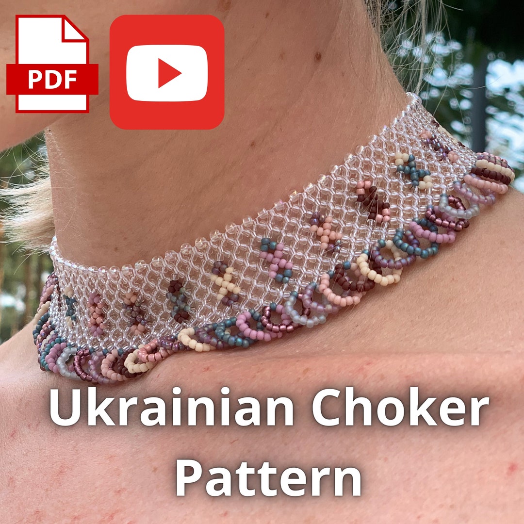 Ukrainian Bead Necklace Pattern & Tutorial, Bead Pattern, Necklace ...