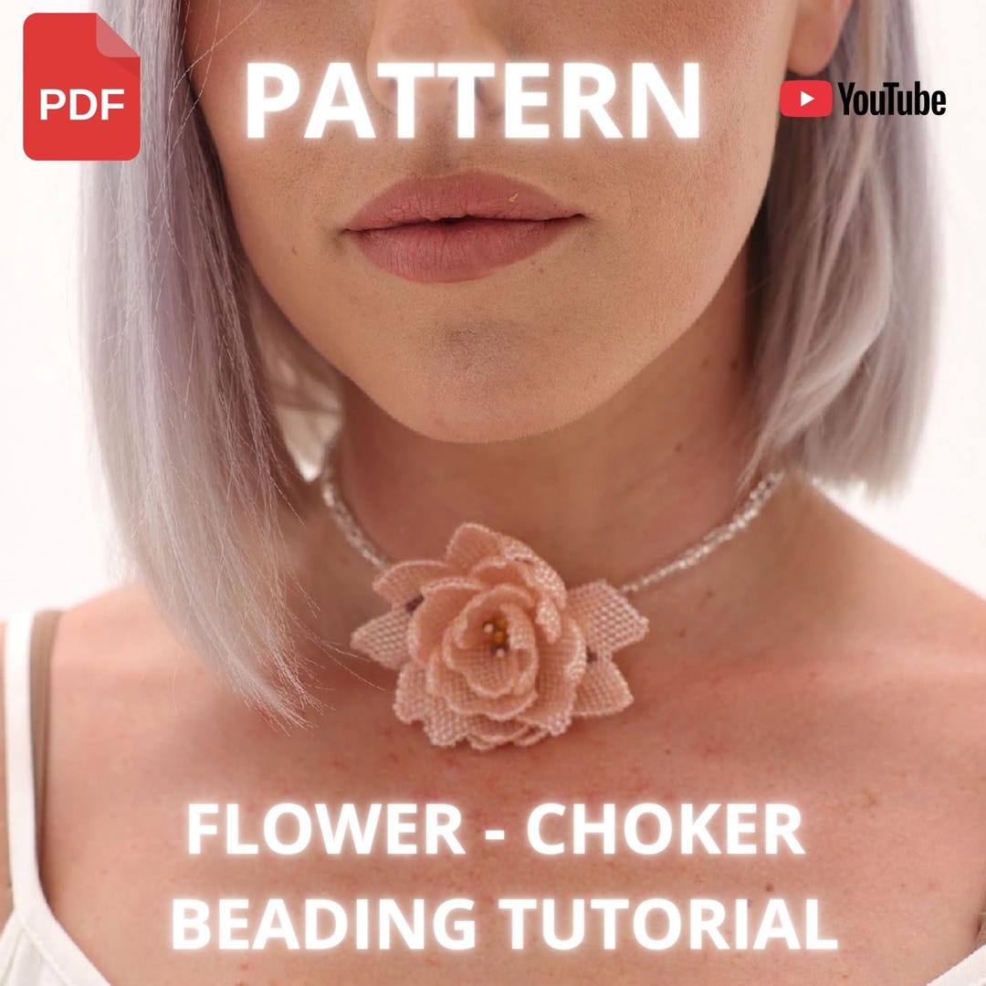 Flower Choker Beading Pattern | Elegant Beaded Necklace Tutorial | PDF ...