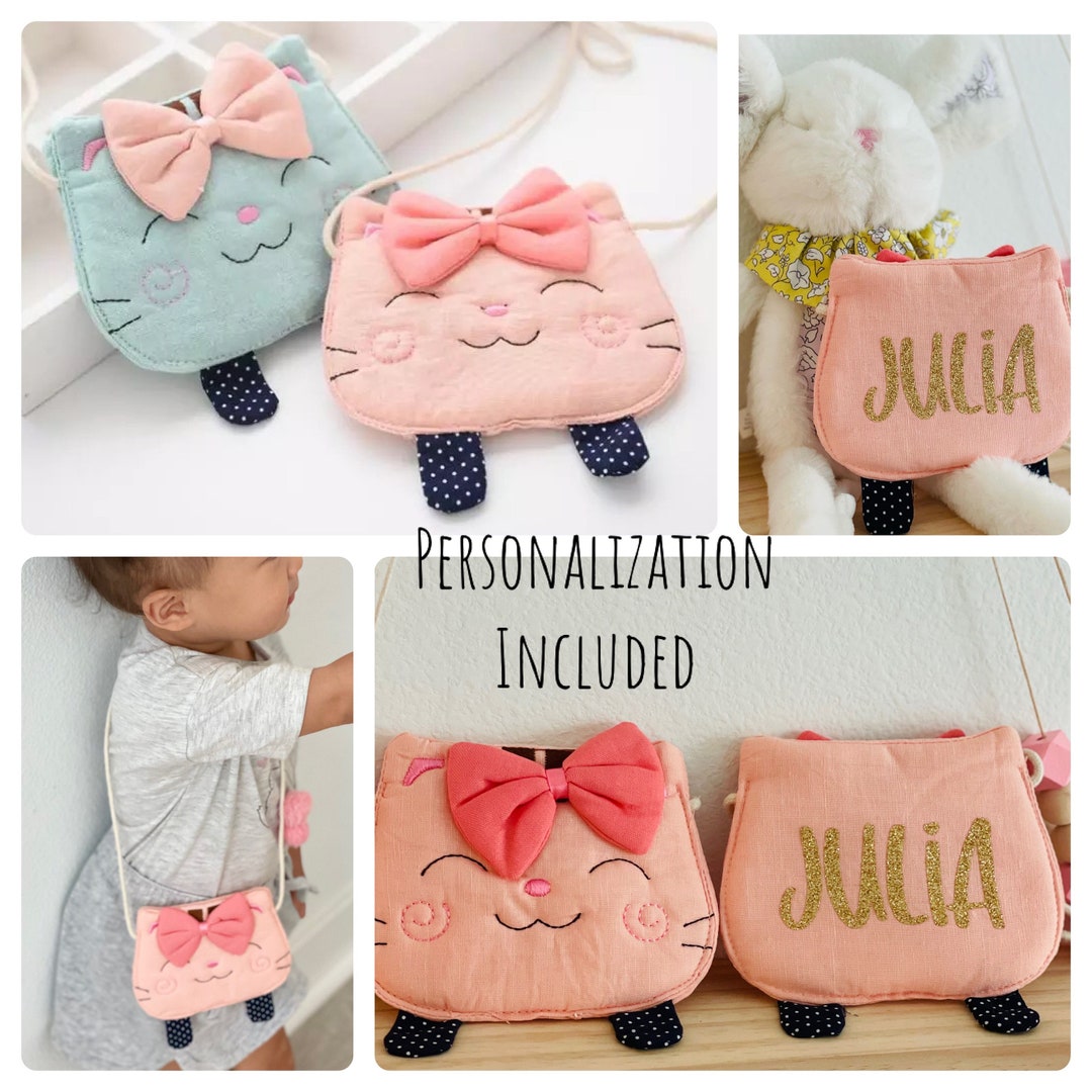 Personalized Kitty Cat Mini Purse, Baby Girl Gift, Girls Purses, Girl ...
