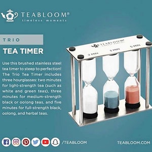Teabloom Trio Tea Timer in Brushed Stainless Steel - Etsy