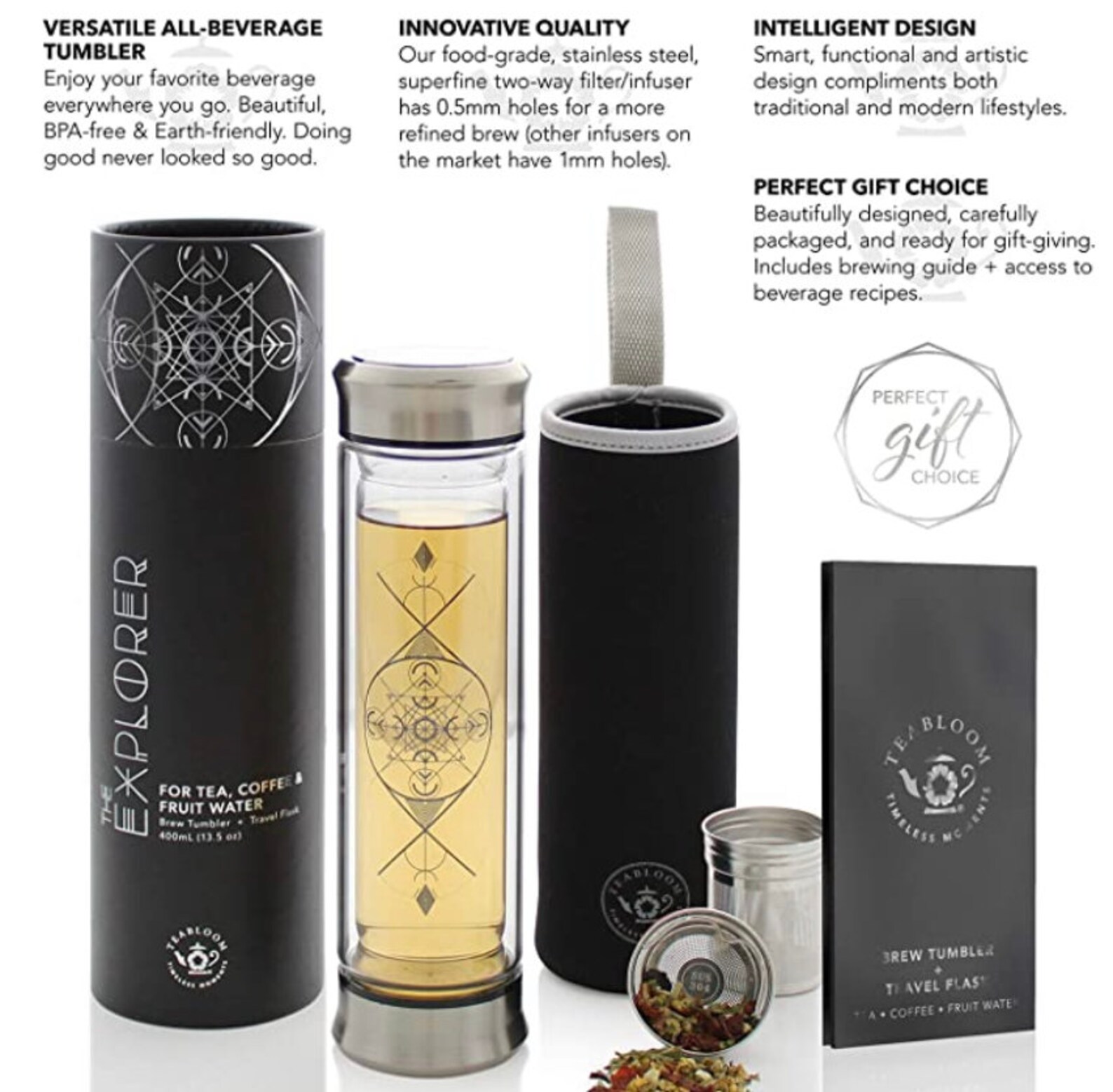 Teabloom All-beverage Tumbler 14 Oz / 400 Ml Double Wall | Etsy