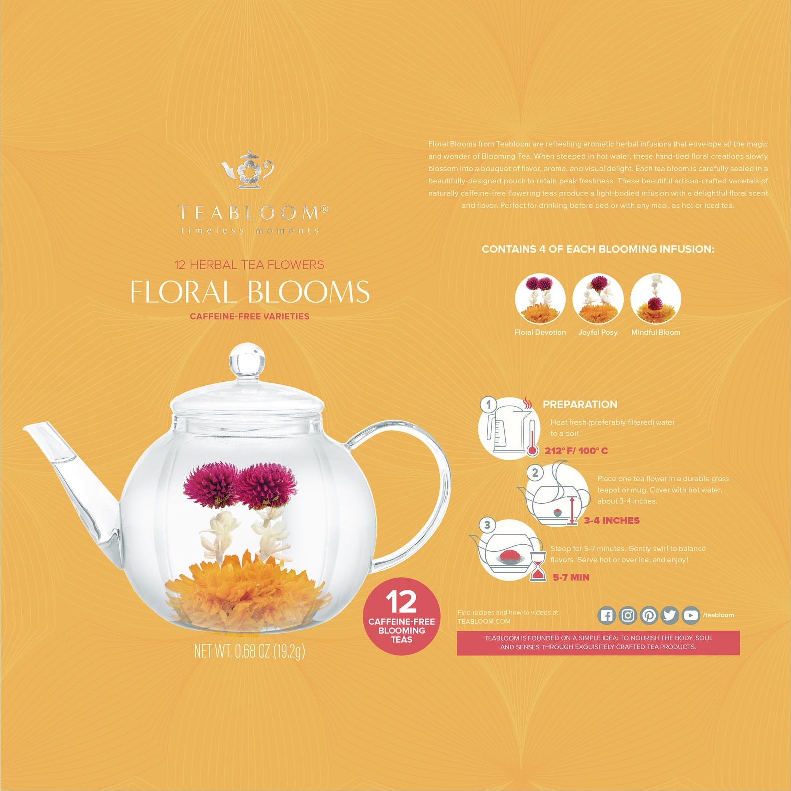 Teabloom Caffeine-free Petite Blooming Tea (cup Size) - 12-pack ...