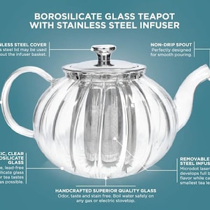 Vienna Glass Teapot With Removable Infuser - Etsy
