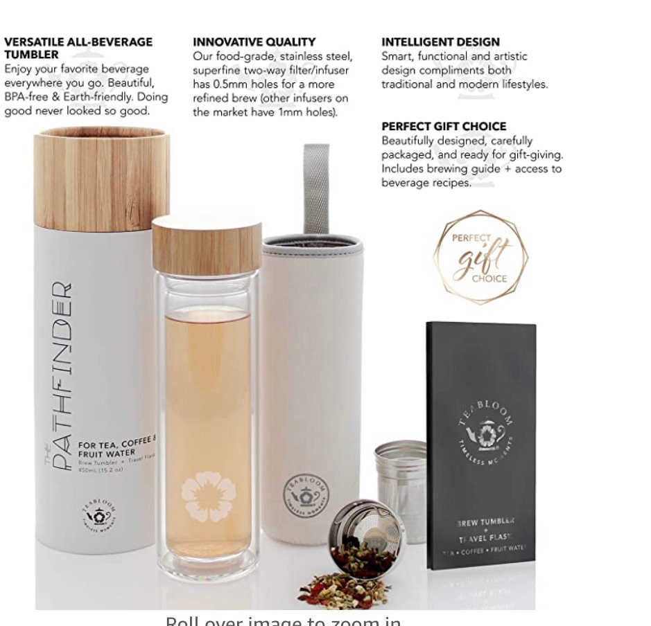 Teabloom All-beverage Tumbler 15 Oz / 450 Ml Tempered | Etsy