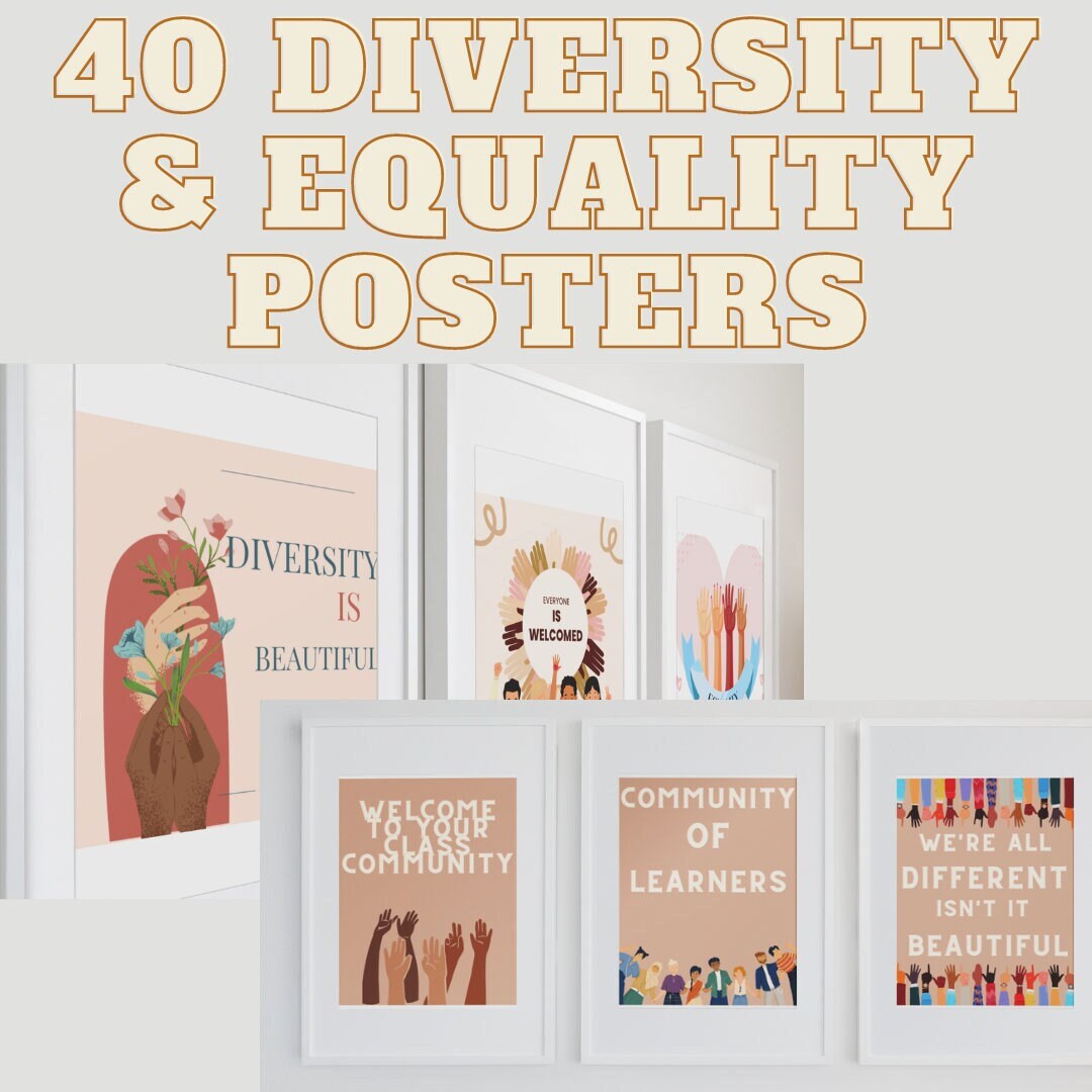 40 Diversity Poster, Classroom Decor, Classroom Poster, Inclusive ...