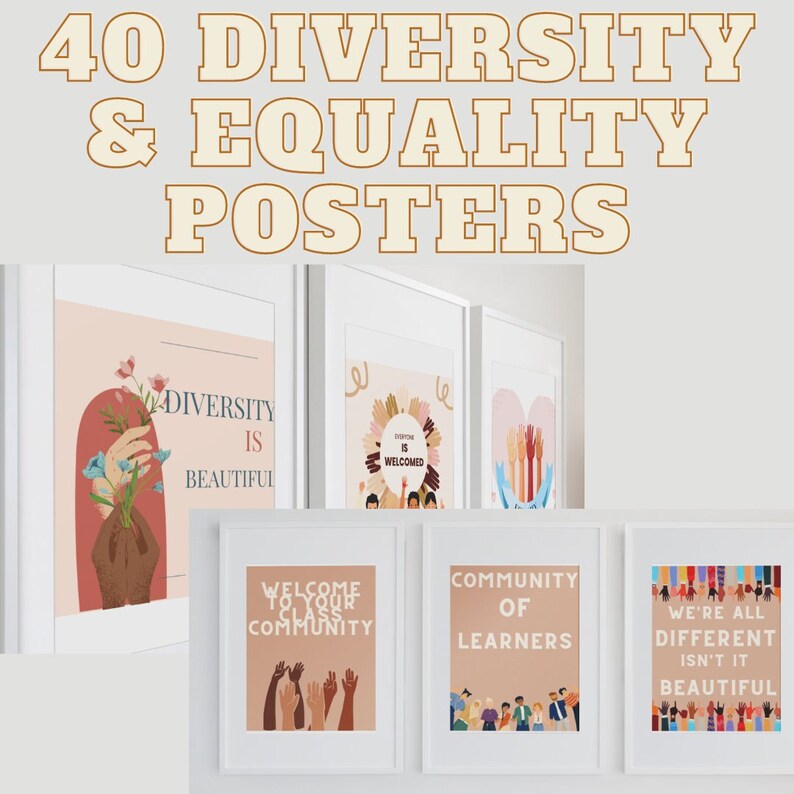 40 Diversity Poster, Classroom Decor, Classroom Poster, Inclusive ...