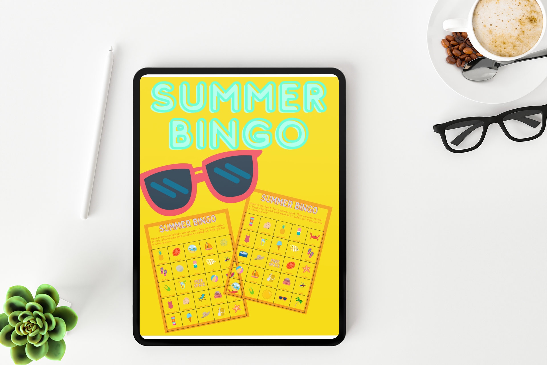 SUMMER Bingo Fun Summer Printable Bingo Game for Kids Printable Kids ...
