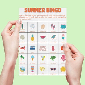SUMMER Bingo | Fun Summer Printable | Bingo Game for Kids | Printable ...