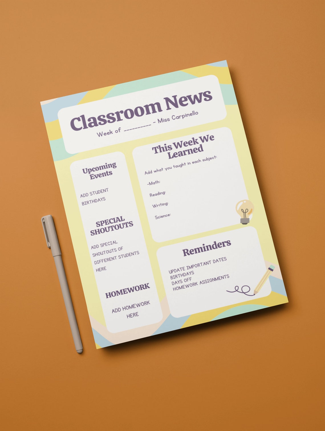 Newsletter Templates Editable, Editable Template for Newsletter ...