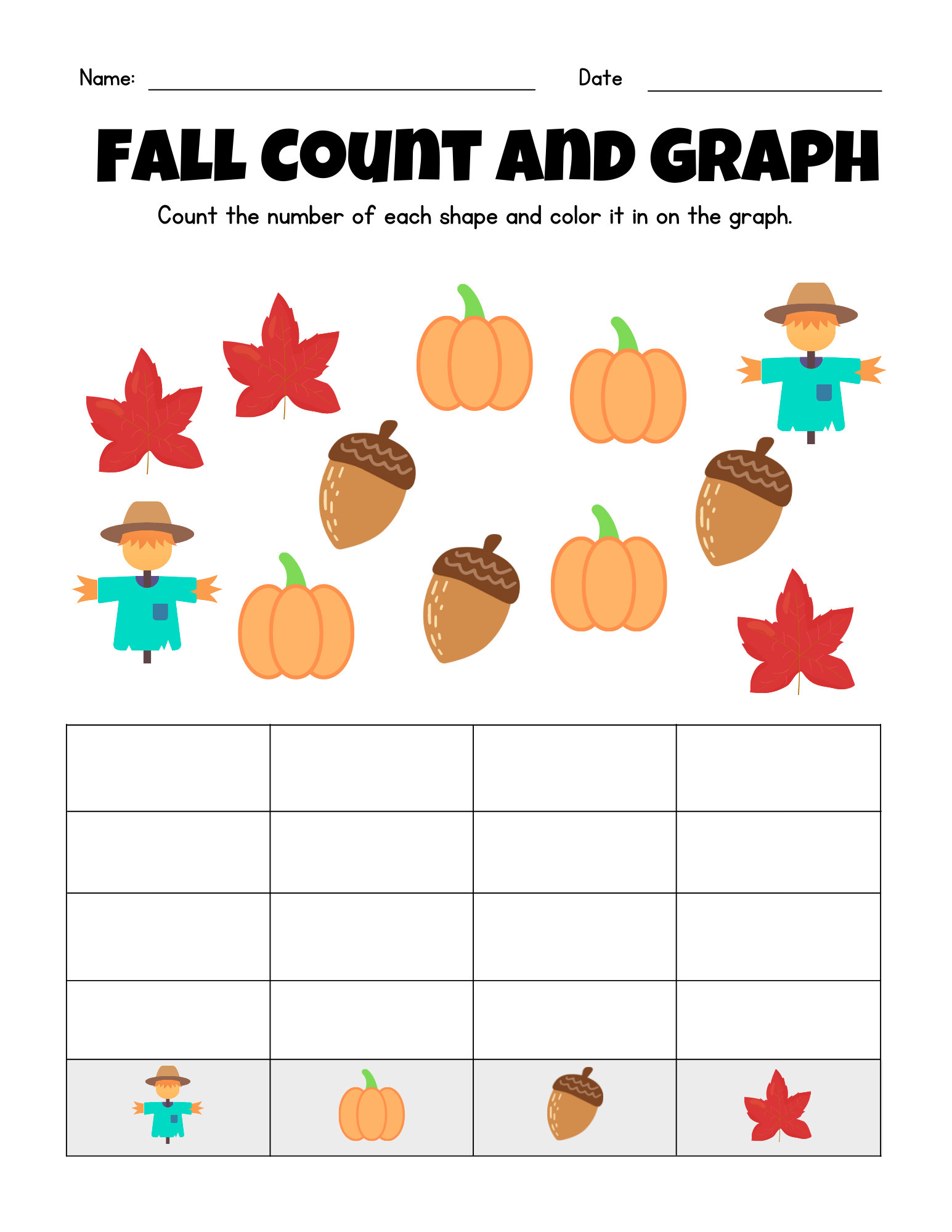 Fall Math Activities 20 Worksheets First Grade (Download Now) - Etsy