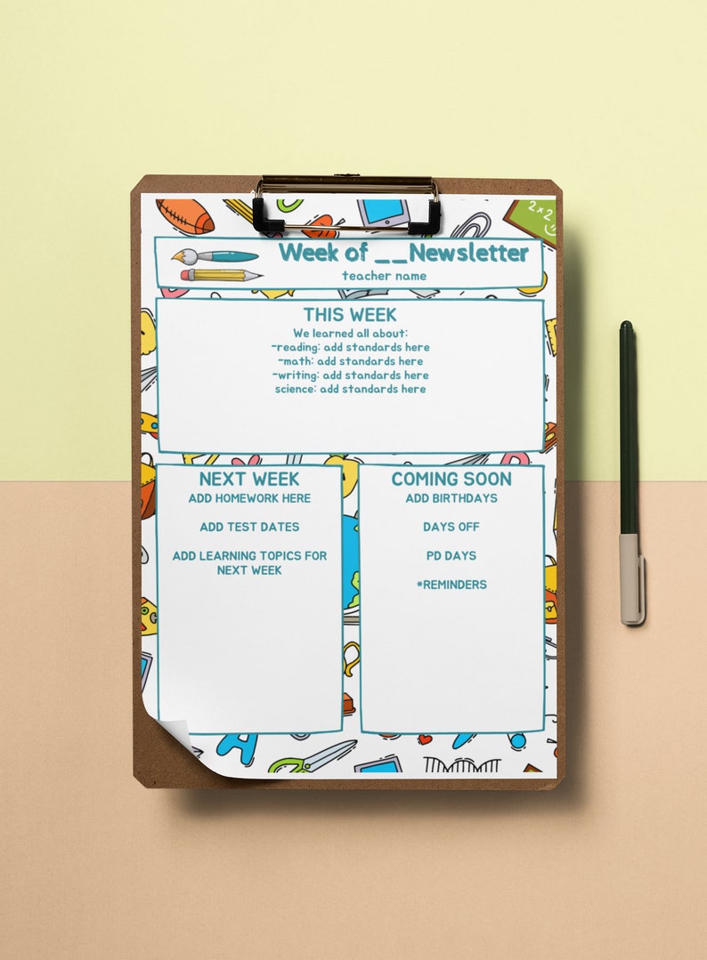 Newsletter Templates Editable, Editable Template for Newsletter ...