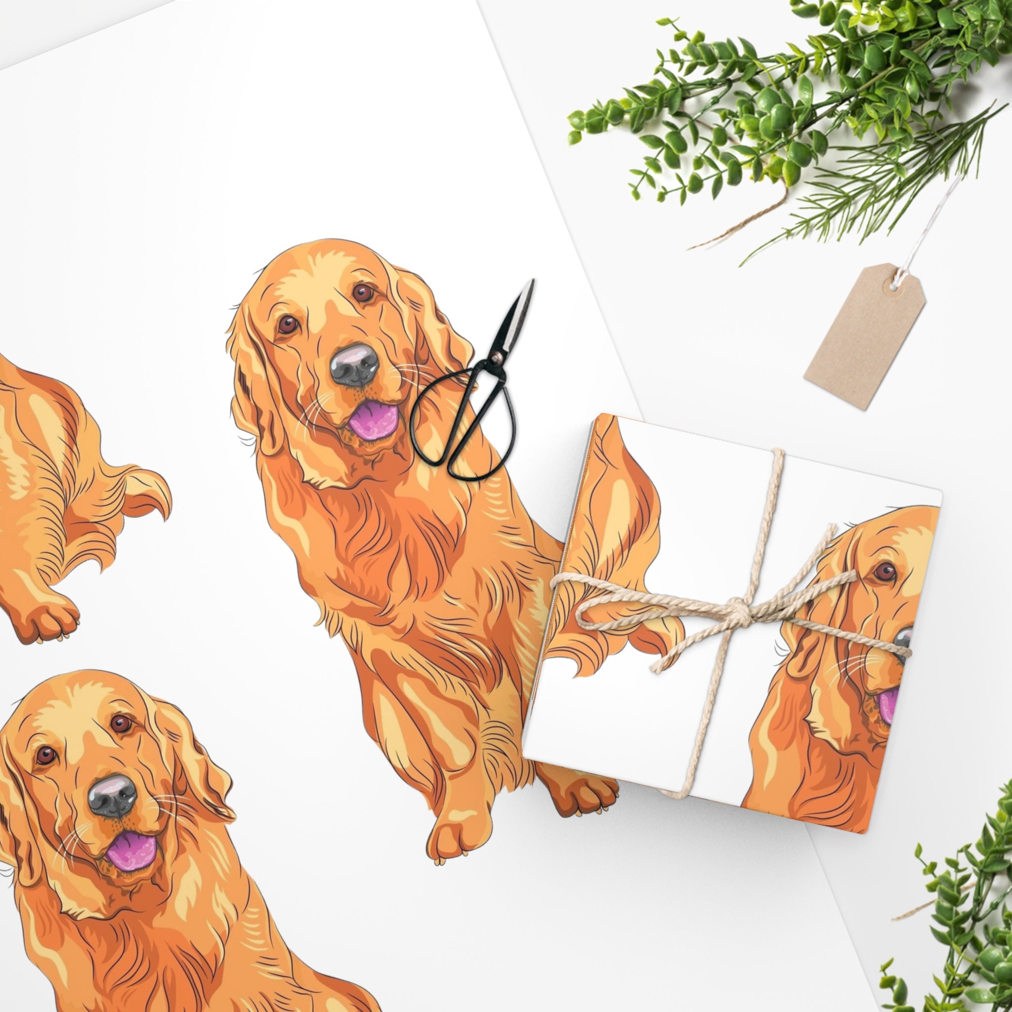 Golden Retriever Svg Wrap, Golden Retriever Gift Wrap, Golden Retriever ...