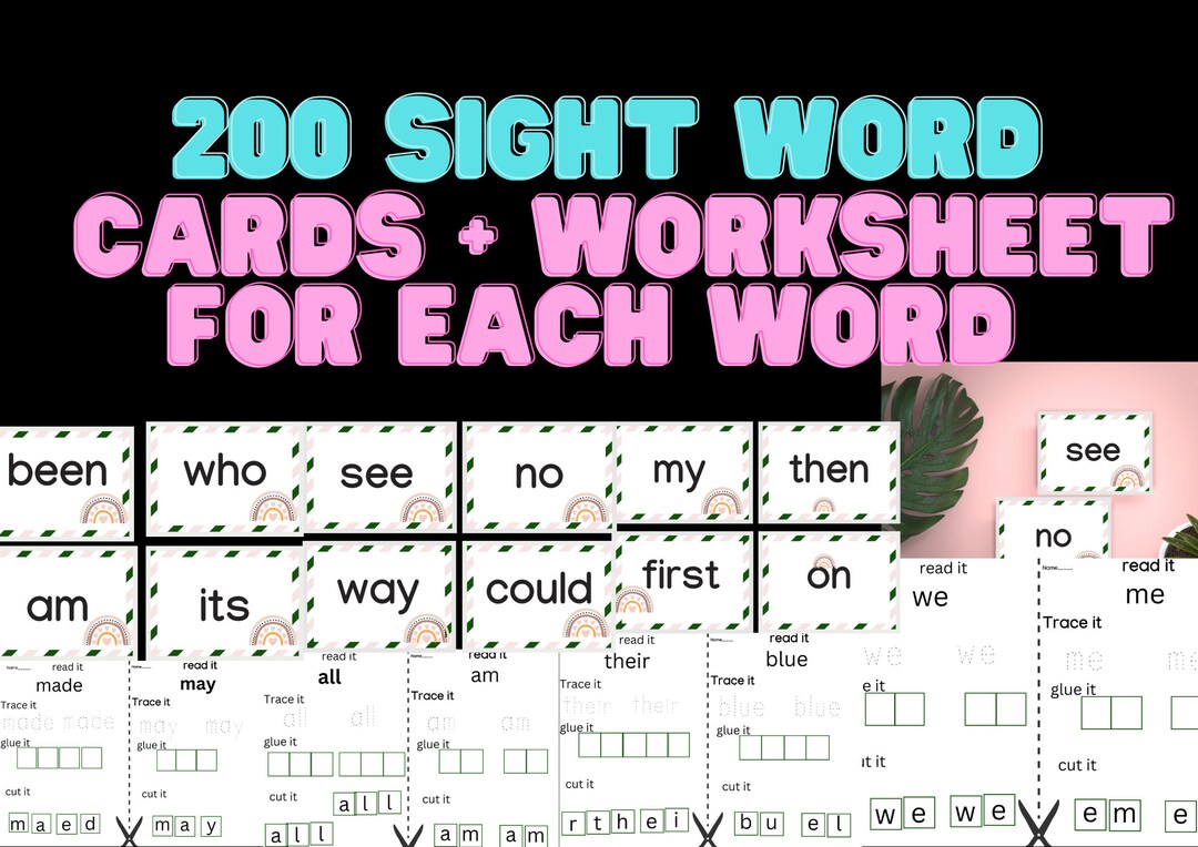 200 Sight Word Letters, Sight Words for Kids, Sight Words Kip, Sight ...