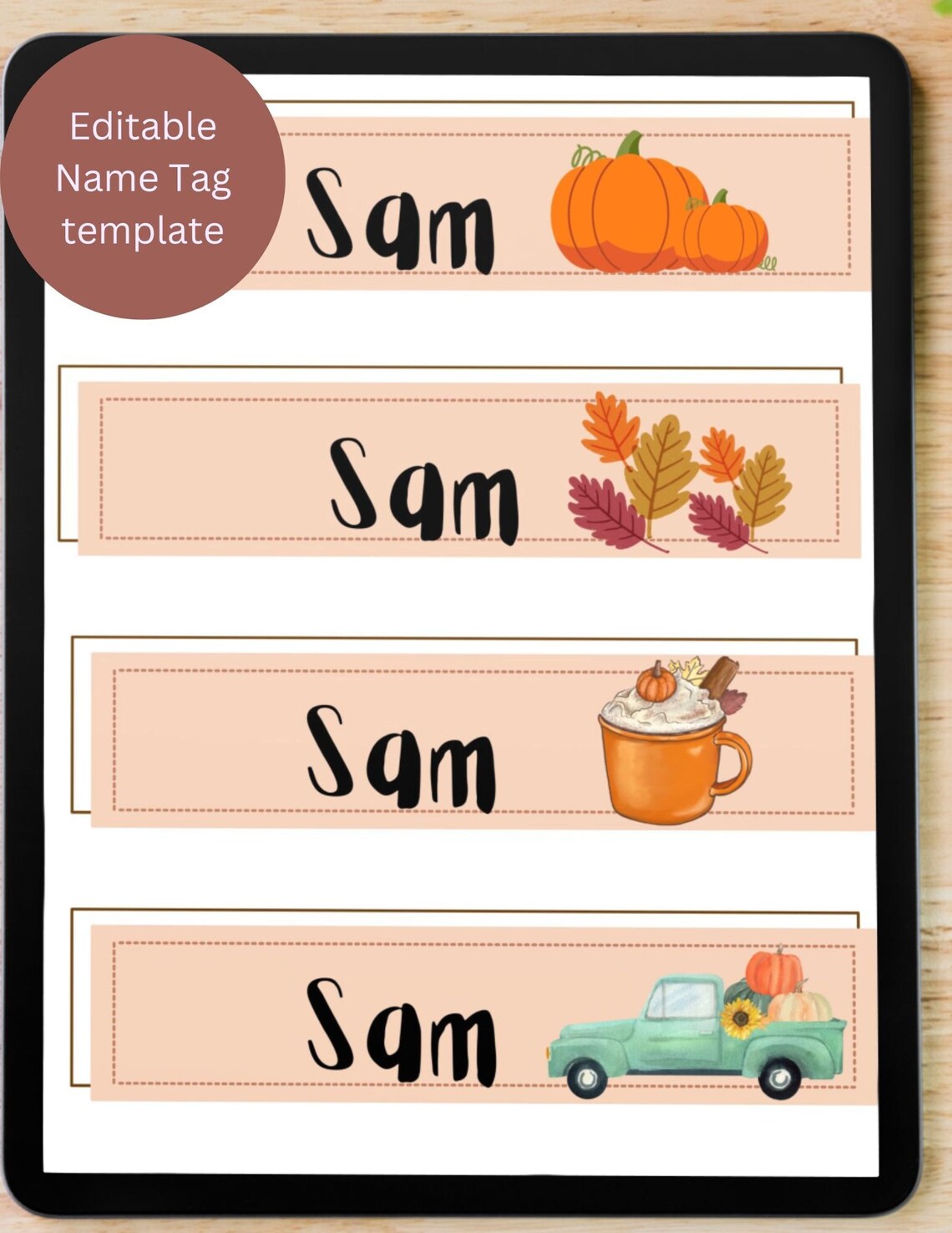 4 EDITABLE Fall Templates, Student Desk, Student Label, Student Labels ...