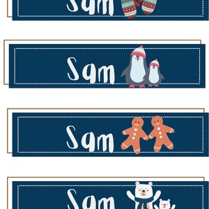 4 Editable Winter Desk Name Tag for Student, Desk Name Tag Student ...
