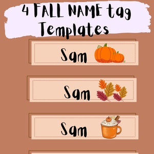 4 EDITABLE Fall Templates, Student Desk, Student Label, Student Labels ...