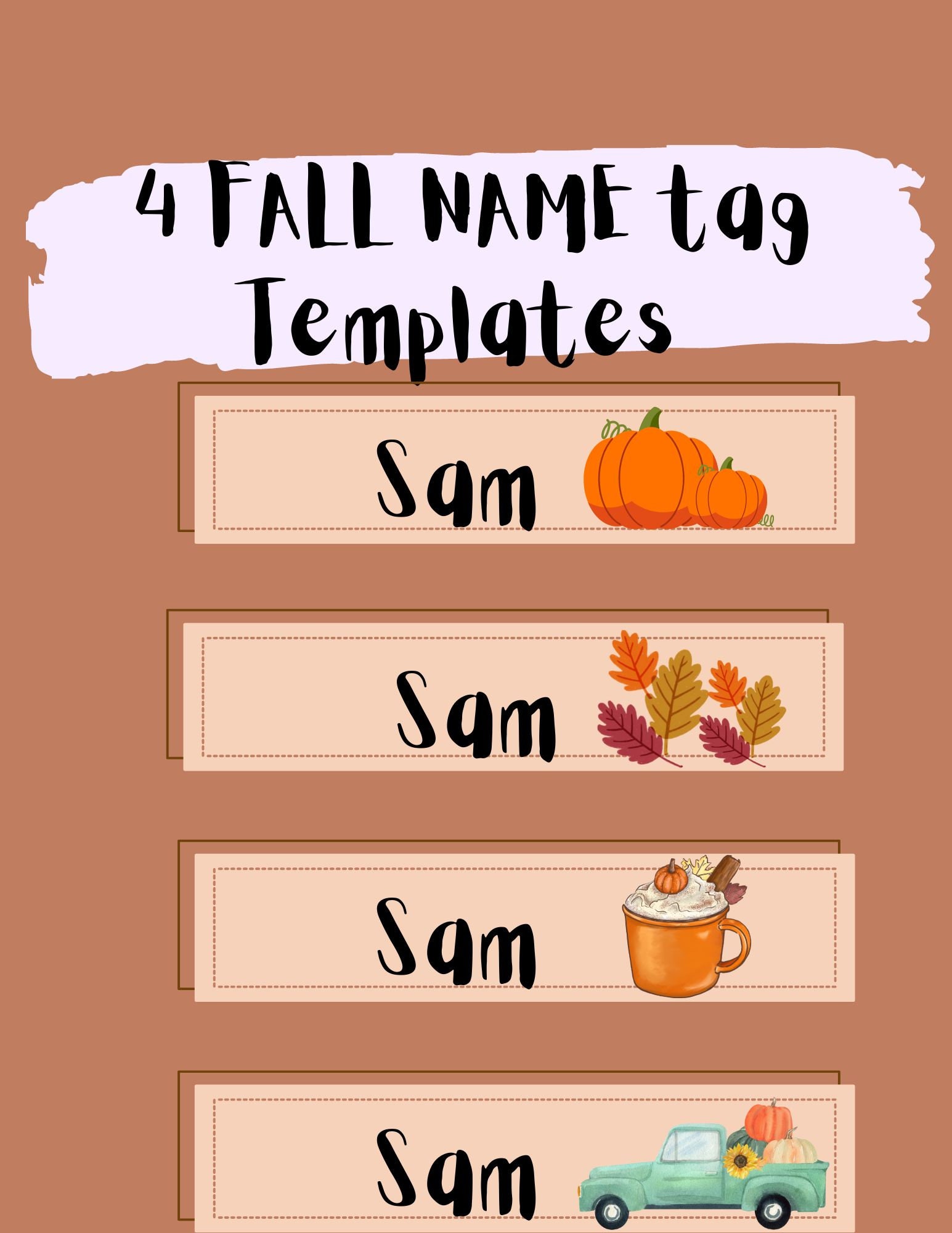 4 EDITABLE Fall Templates, Student Desk, Student Label, Student Labels ...