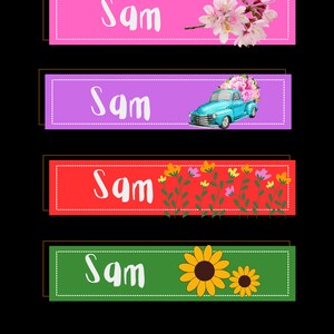 Flower Printable Name Tags, Classroom Name Tags, Pencil Tags, Editable ...