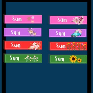 Flower Printable Name Tags, Classroom Name Tags, Pencil Tags, Editable ...