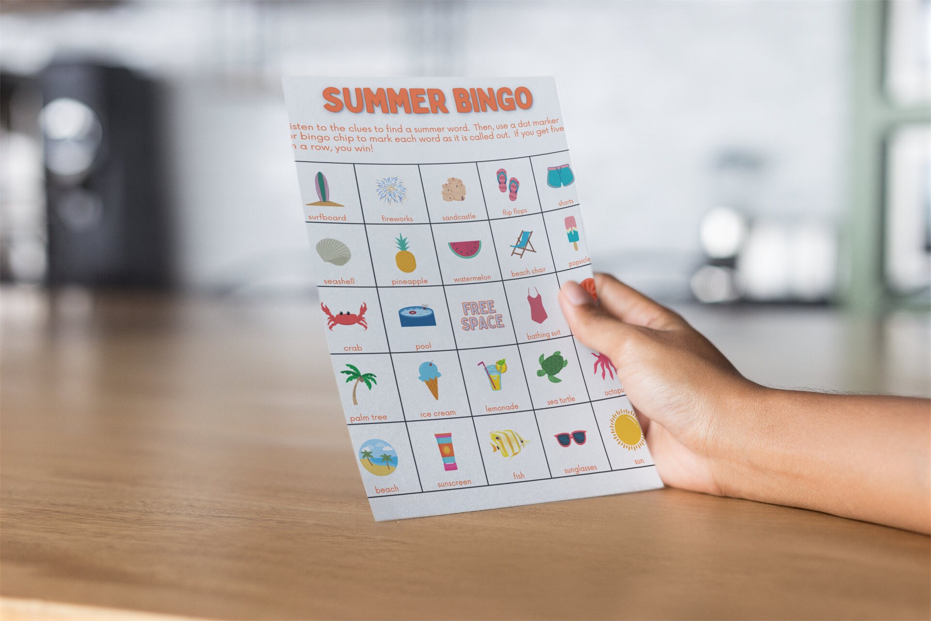 SUMMER Bingo Fun Summer Printable Bingo Game for Kids Printable Kids ...