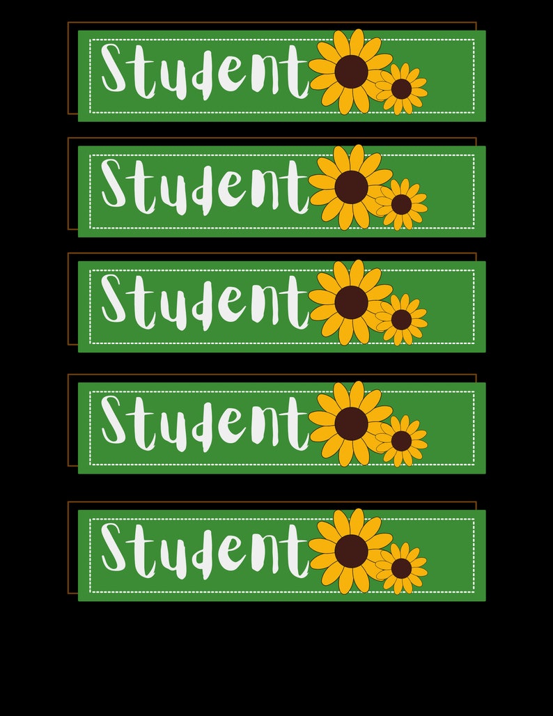 8 Instant Download Flower Name Tags, Editable Floral Templates, Flower ...