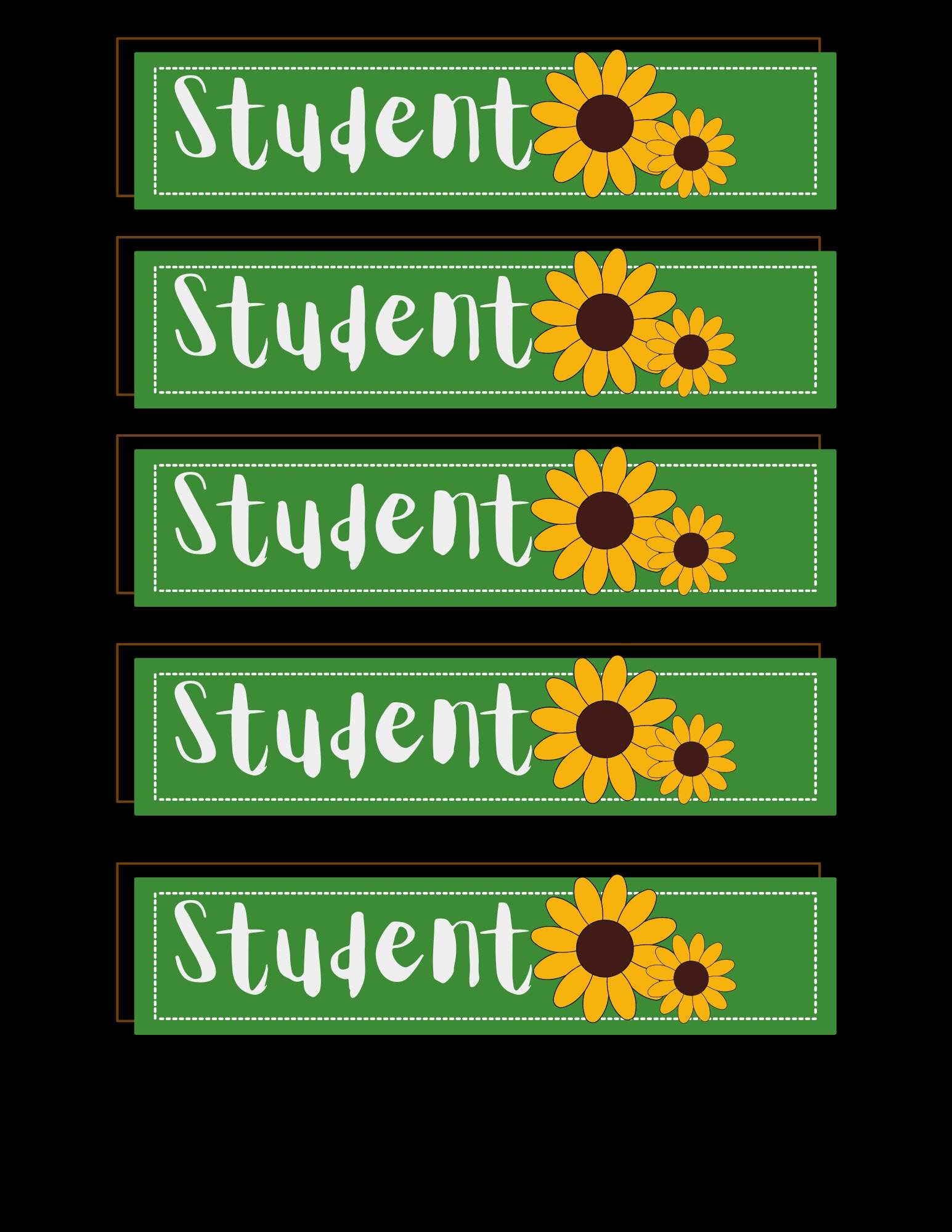 8 Instant Download Flower Name Tags, Editable Floral Templates, Flower ...