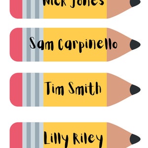 Pencil Student Name Tags, Student Desk Label Cards, Name Tags, Desk ...