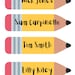 Pencil Student Name Tags, Student Desk Label Cards, Name Tags, Desk ...