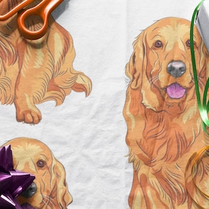 Golden Retriever Svg Wrap, Golden Retriever Gift Wrap, Golden Retriever ...