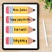 Pencil Student Name Tags, Student Desk Label Cards, Name Tags, Desk ...