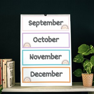 Groovy Boho Classroom Calendar, Calendar Printable Editable, Classroom ...