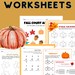 Fall Math Activities, 20 Worksheets, First Grade Math Worksheets, Home ...