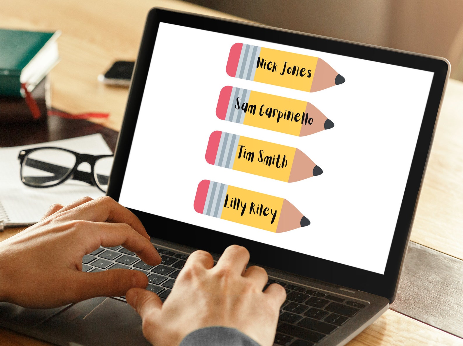 Pencil Student Name Tags, Student Desk Label Cards, Name Tags, Desk ...