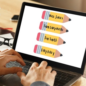 Pencil Student Name Tags, Student Desk Label Cards, Name Tags, Desk ...