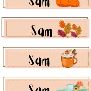 4 EDITABLE Fall Templates, Student Desk, Student Label, Student Labels ...