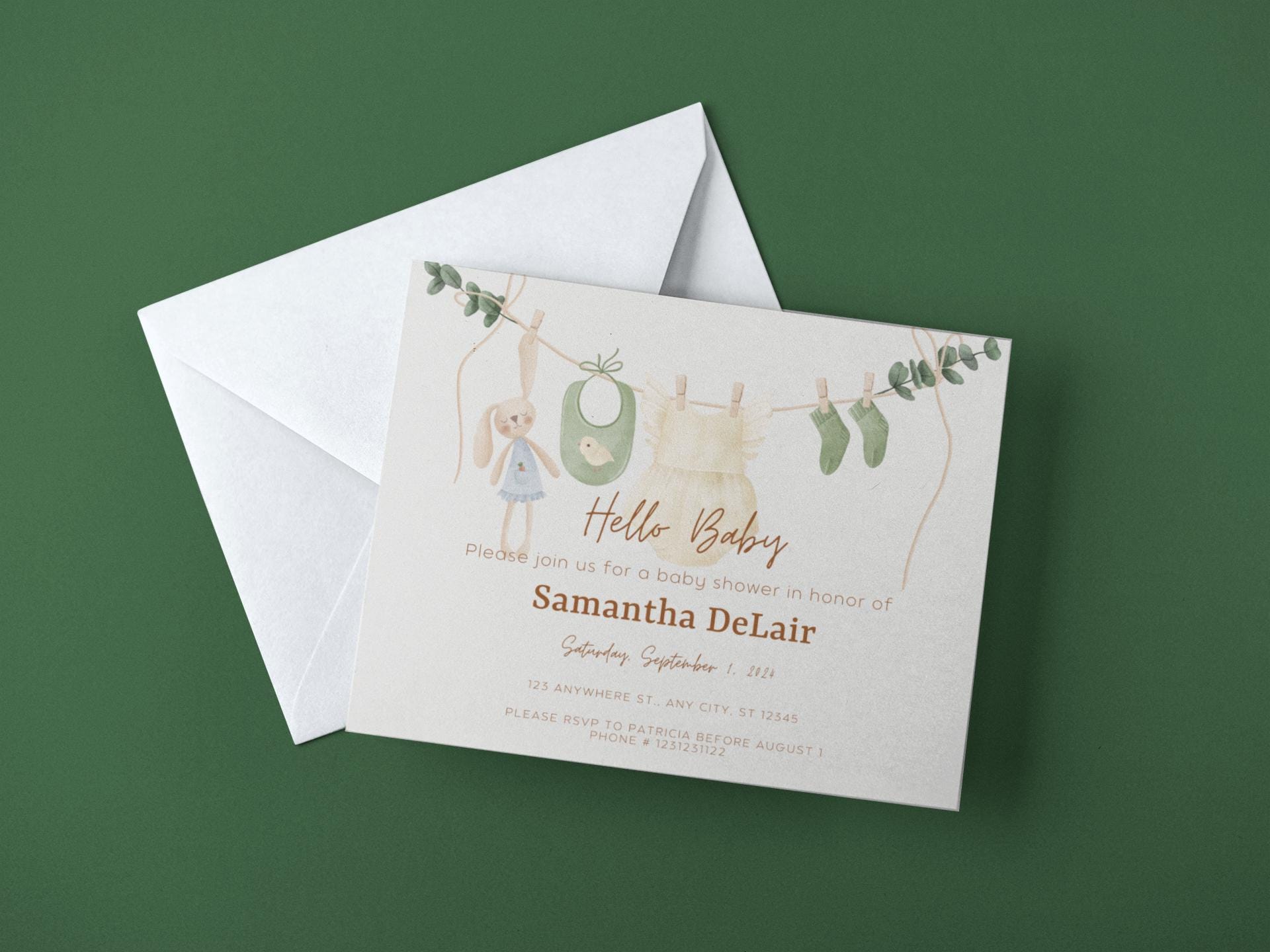 EDITABLE Baby Shower Template | Minimalistic Baby Shower Template - Etsy