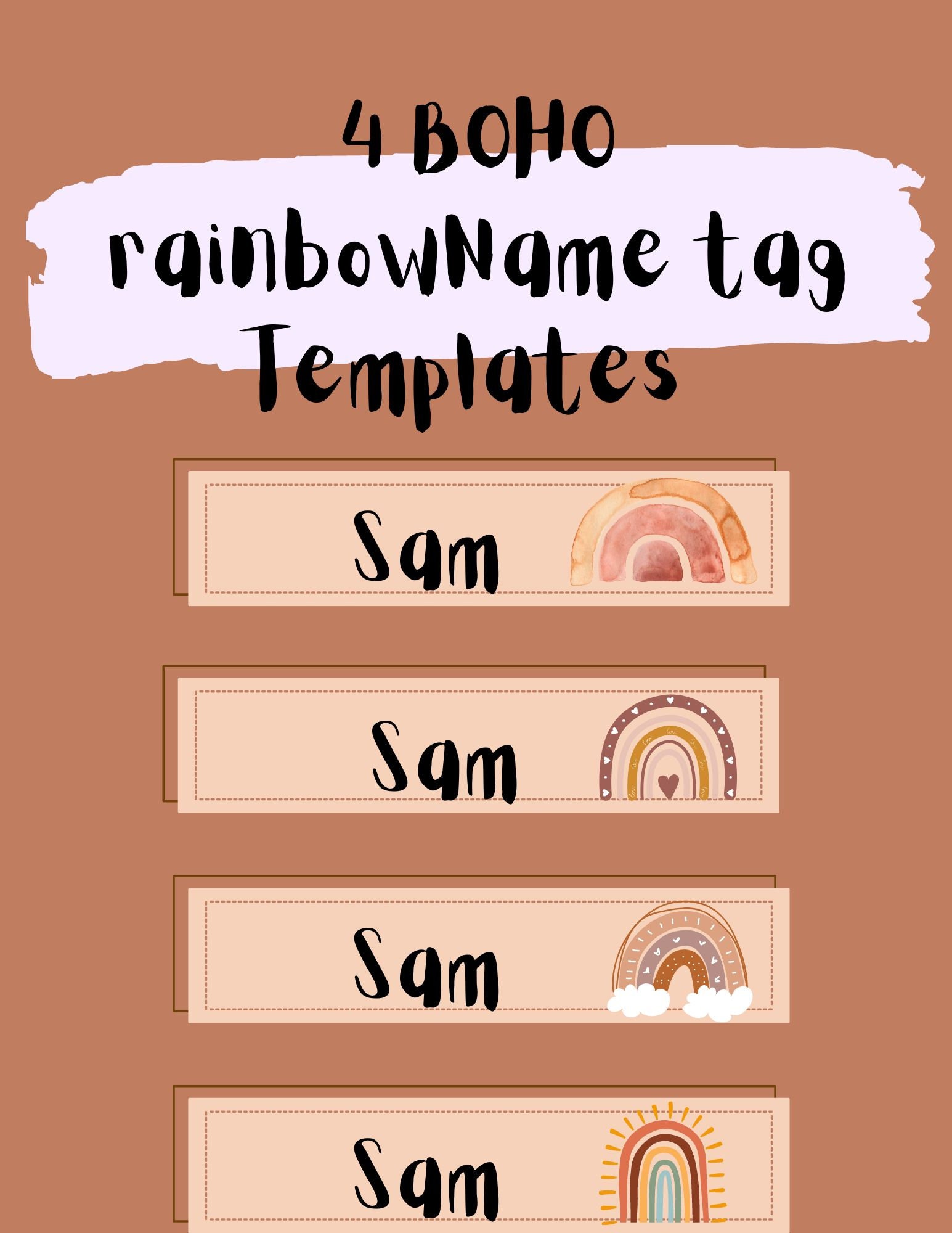 4 BOHO Student Name Tags, Student Desk Label, Desk Name Tag Student ...