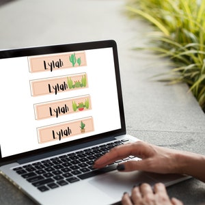 4 Cactus Student Name Tags, Student Desk Label, Desk Name Tag Student ...