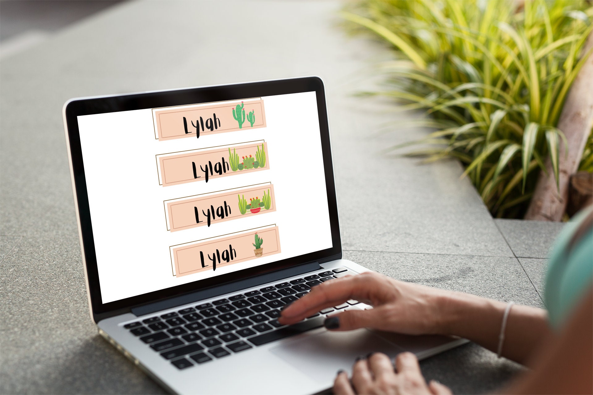 4 Cactus Student Name Tags, Student Desk Label, Desk Name Tag Student ...