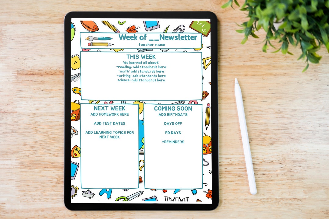 Newsletter Templates Editable, Editable Template for Newsletter ...