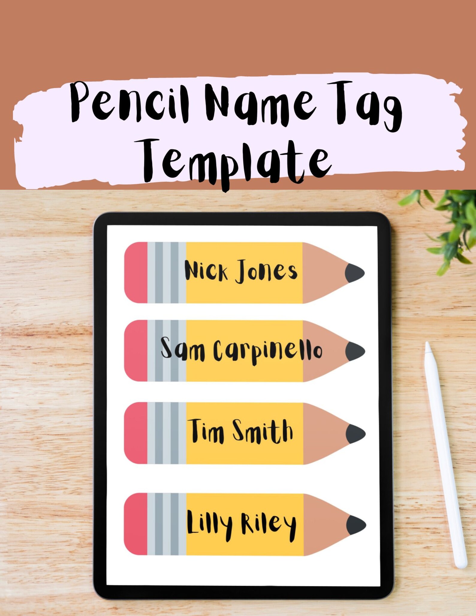 Pencil Student Name Tags, Student Desk Label Cards, Name Tags, Desk ...