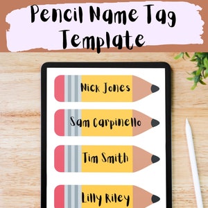Pencil Student Name Tags, Student Desk Label Cards, Name Tags, Desk ...