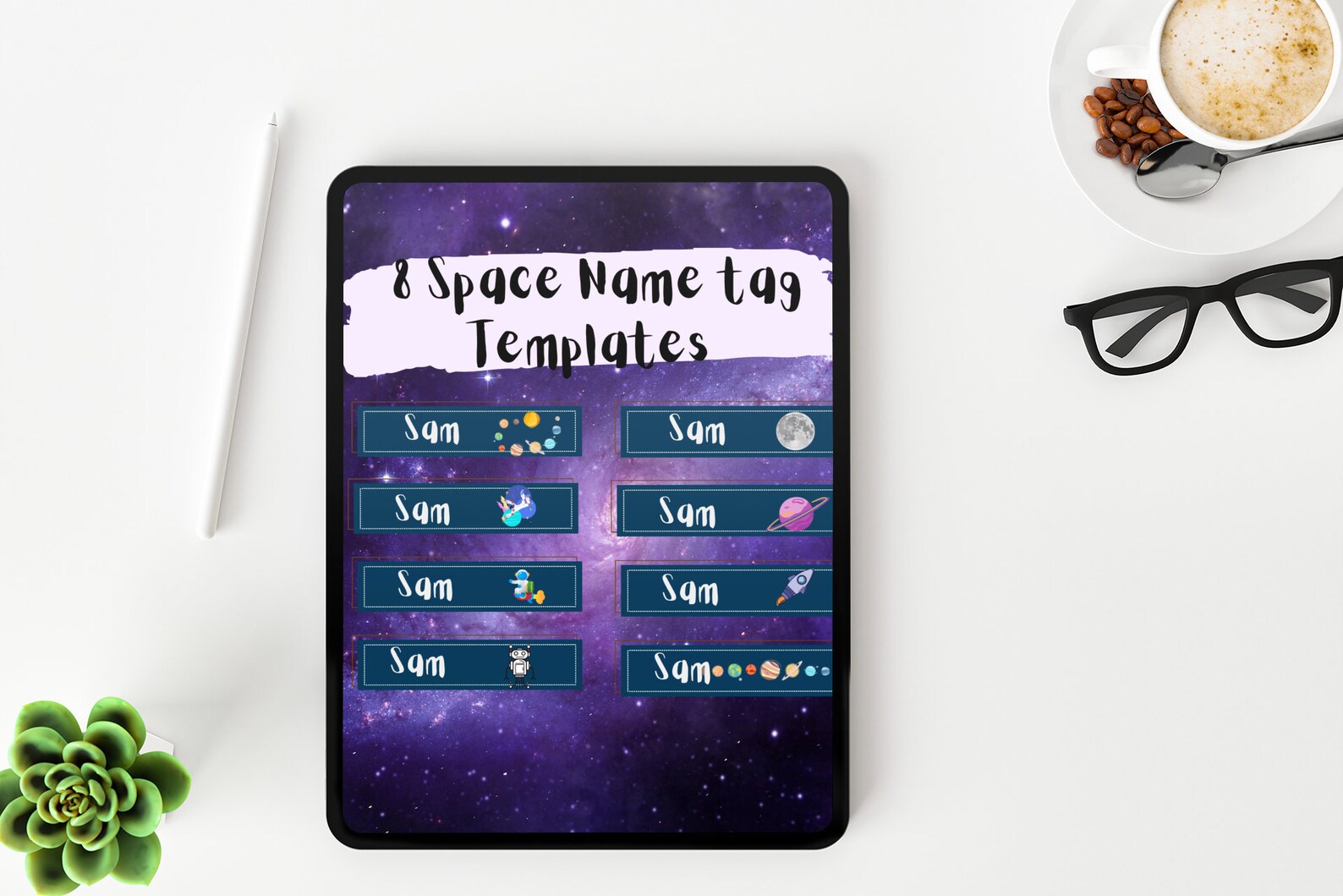 8 Editable Space Name Tags, Space Theme Classroom, Space Decor, Student ...